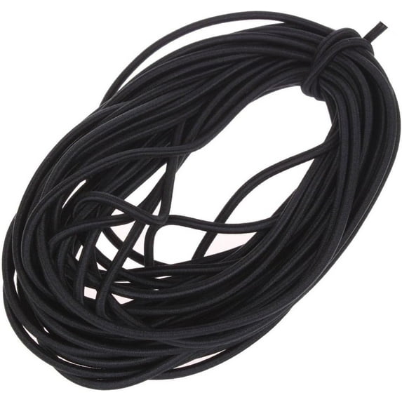 1/8-Inch (3mm) Black Heavy Stretch Round String Elastic Cord (Cut of 10 ...