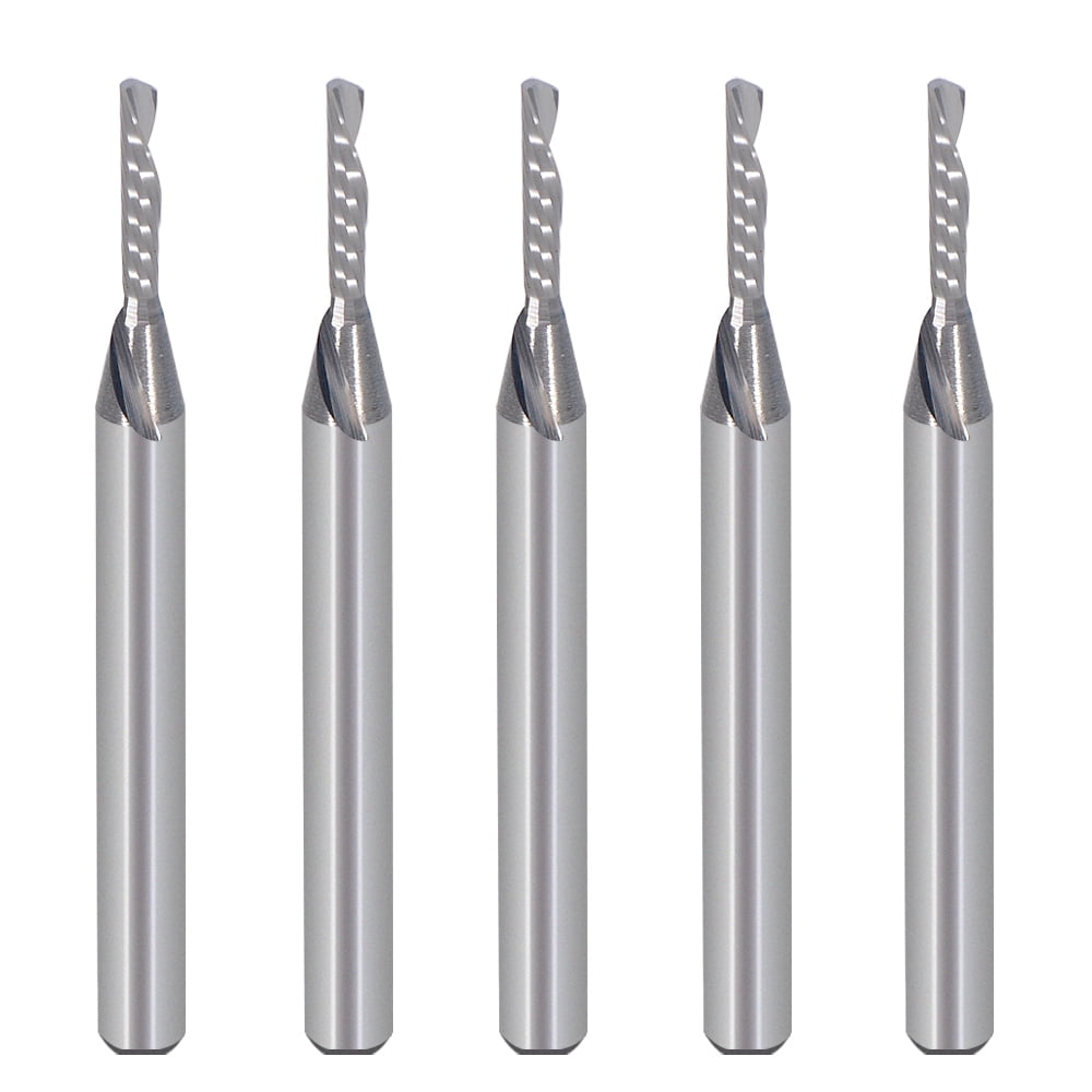 1/8 Inch Down Cut Single Flute (O Flute) Spiral End Mill CNC Router ...
