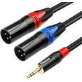 1/8 Inch to Dual XLR Male Y-Splitter Cable,Unbalanced 3.5mm Mini Jack ...