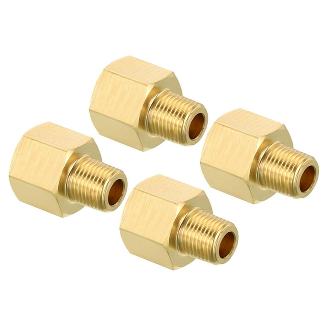 1/8 NPT NPT Male x 1/4 NPT NPT Female Brass Pipe Fitting Hex Reducer Adaptor, 4 Pack - Walmart.com
