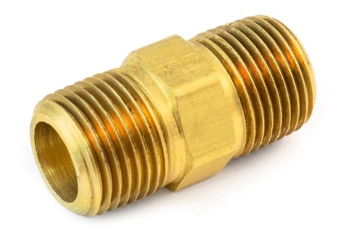 1/8" Npt Brass Hex Nipple 1/8" Male Npt X 1/8" Male Npt Air, Fuel, Oil ...