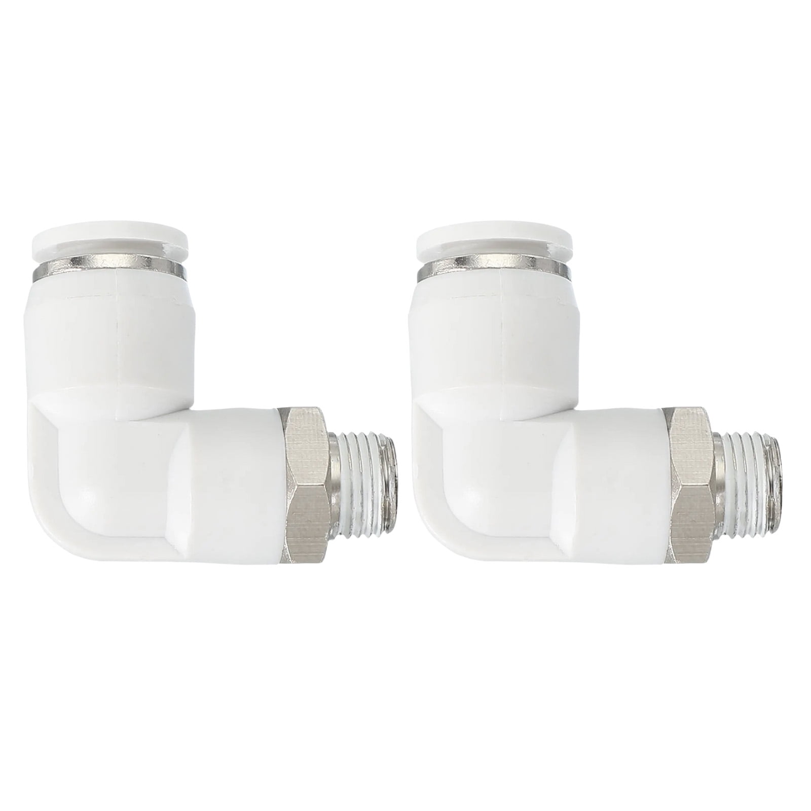 1/8"PT Push to Fitting, 2 Pack 8mm Pneumatic Air Quick Connector Male Thread 90 Degree 4mm ...
