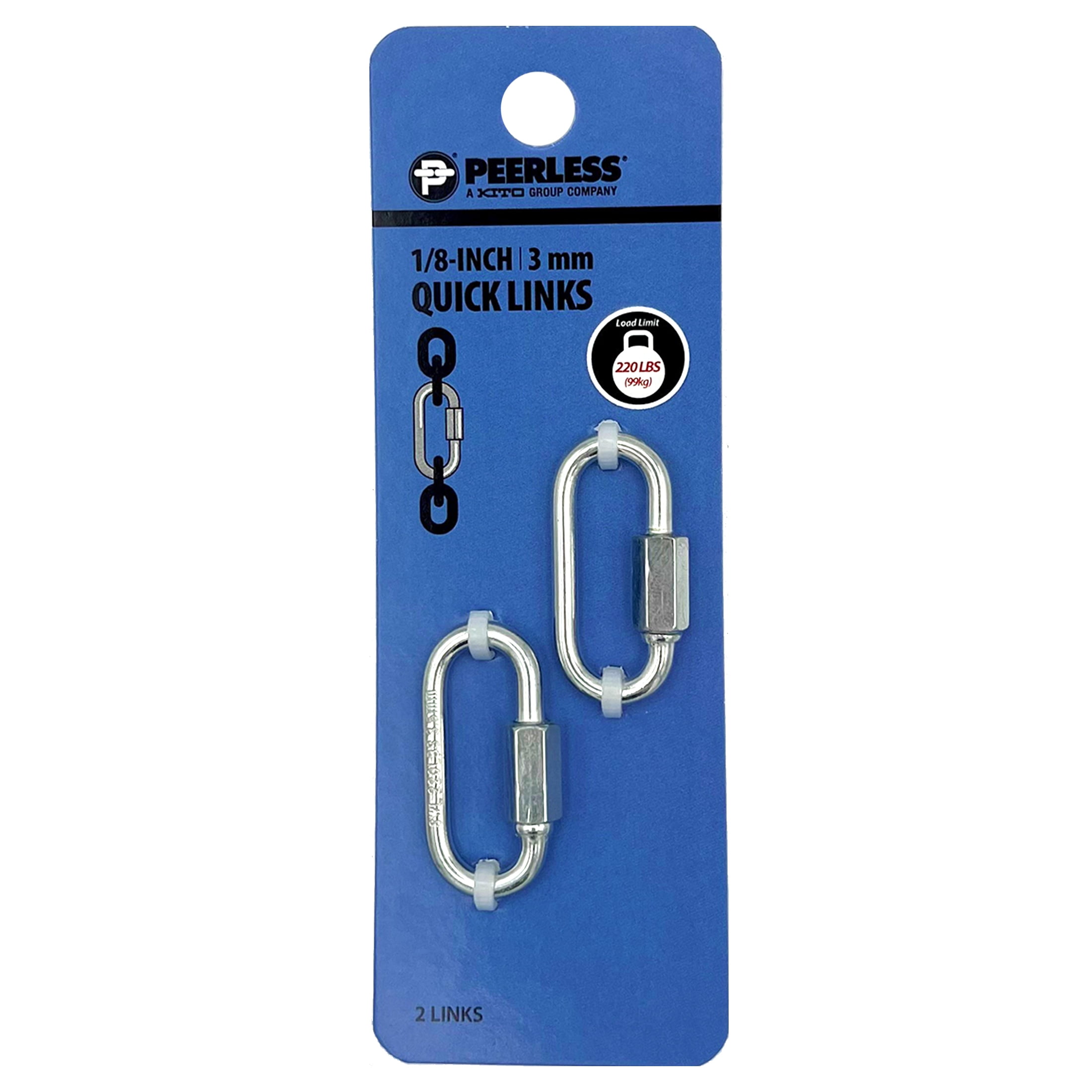 1/8" Quick Links, Zinc, 2-Pack, Peerless Chain Company, #4721038 ...
