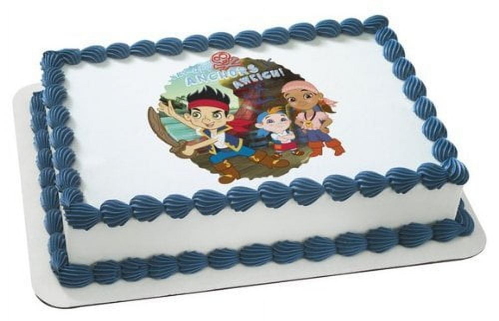 1 8" Round Jake & Pirates Edible Cake Image Topper Frosting Sheet ...