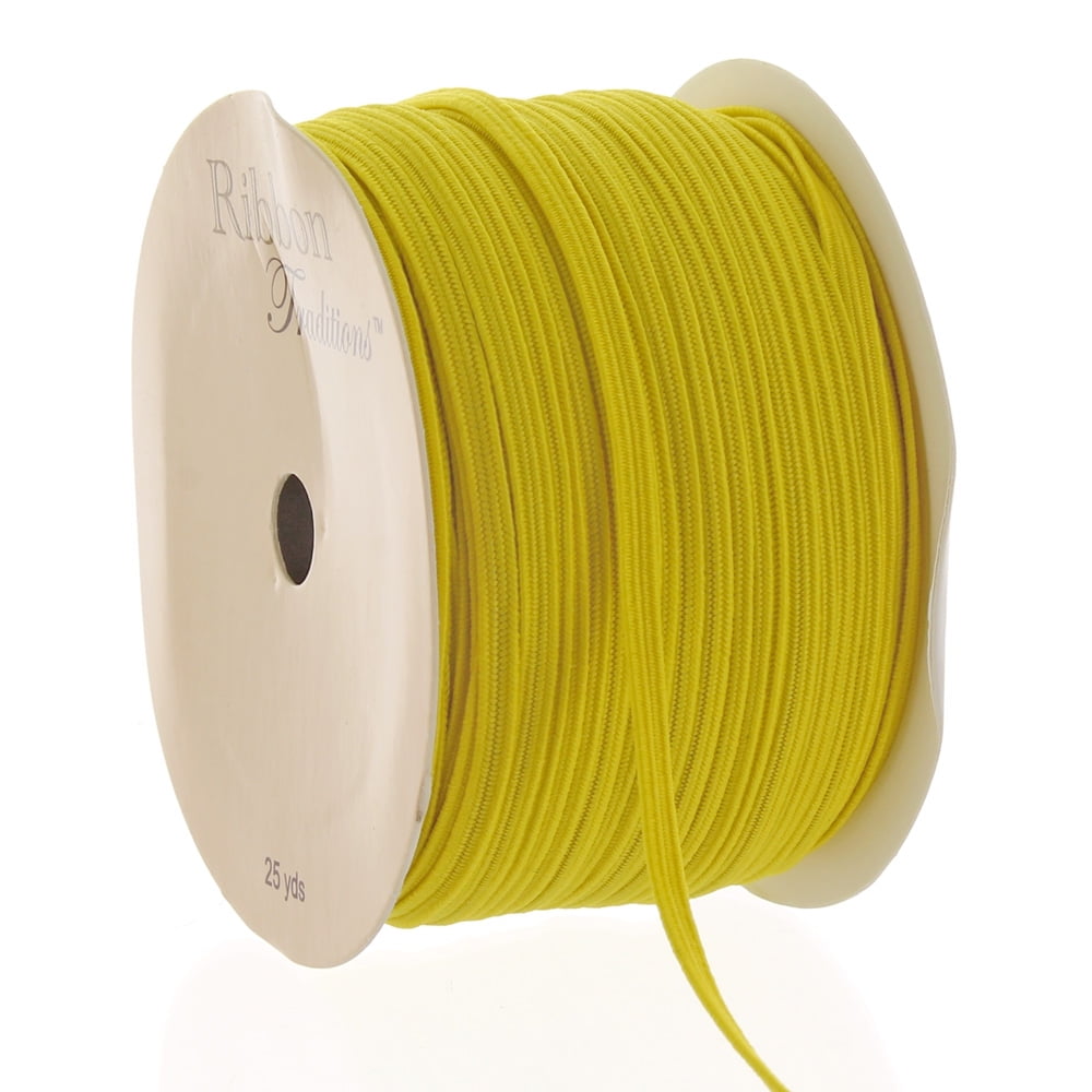 1/8" Skinny Elastic Ribbon Yellow 5 Yard - Walmart.com
