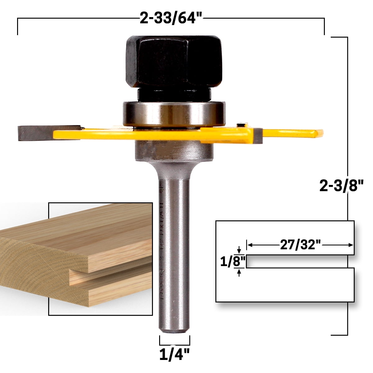 1/8" Slotting Cutter Router Bit - 1/4" Shank - Yonico 14082q - Walmart.com