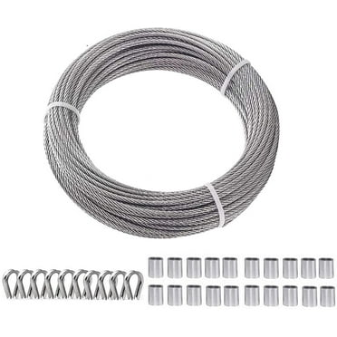1/8" Stainless Steel Wire Rope Cable,50ft PVC Coated Stainless Cable ...