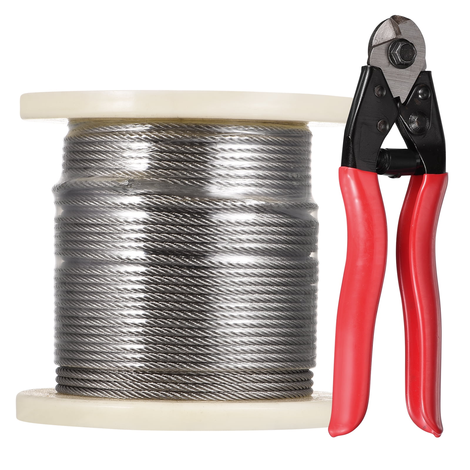 1/8" T316 Stainless Steel Cable with Cutter, Wire Rope Aircraft Cable for Deck Railing, 147 FT ...