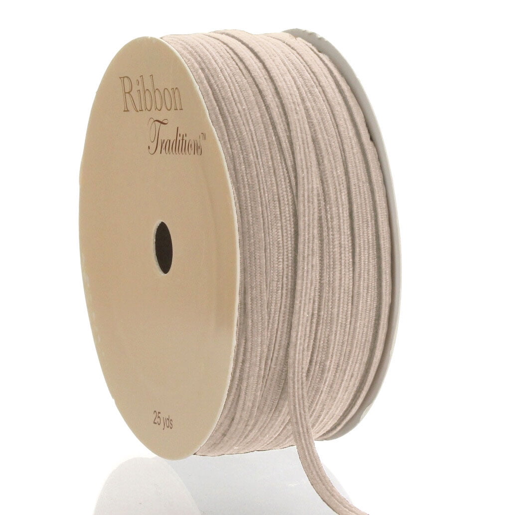 1/8" Width Skinny Elastic Band - Braided Cord - Natural 5 Yards - USA ...