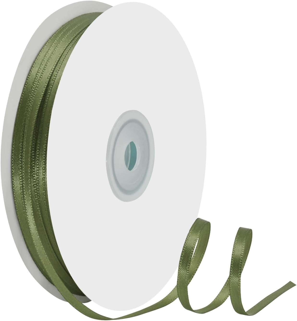 1/8" X 100 Yards Moss Satin Thin Ribbon Solid Color Double Faced ...