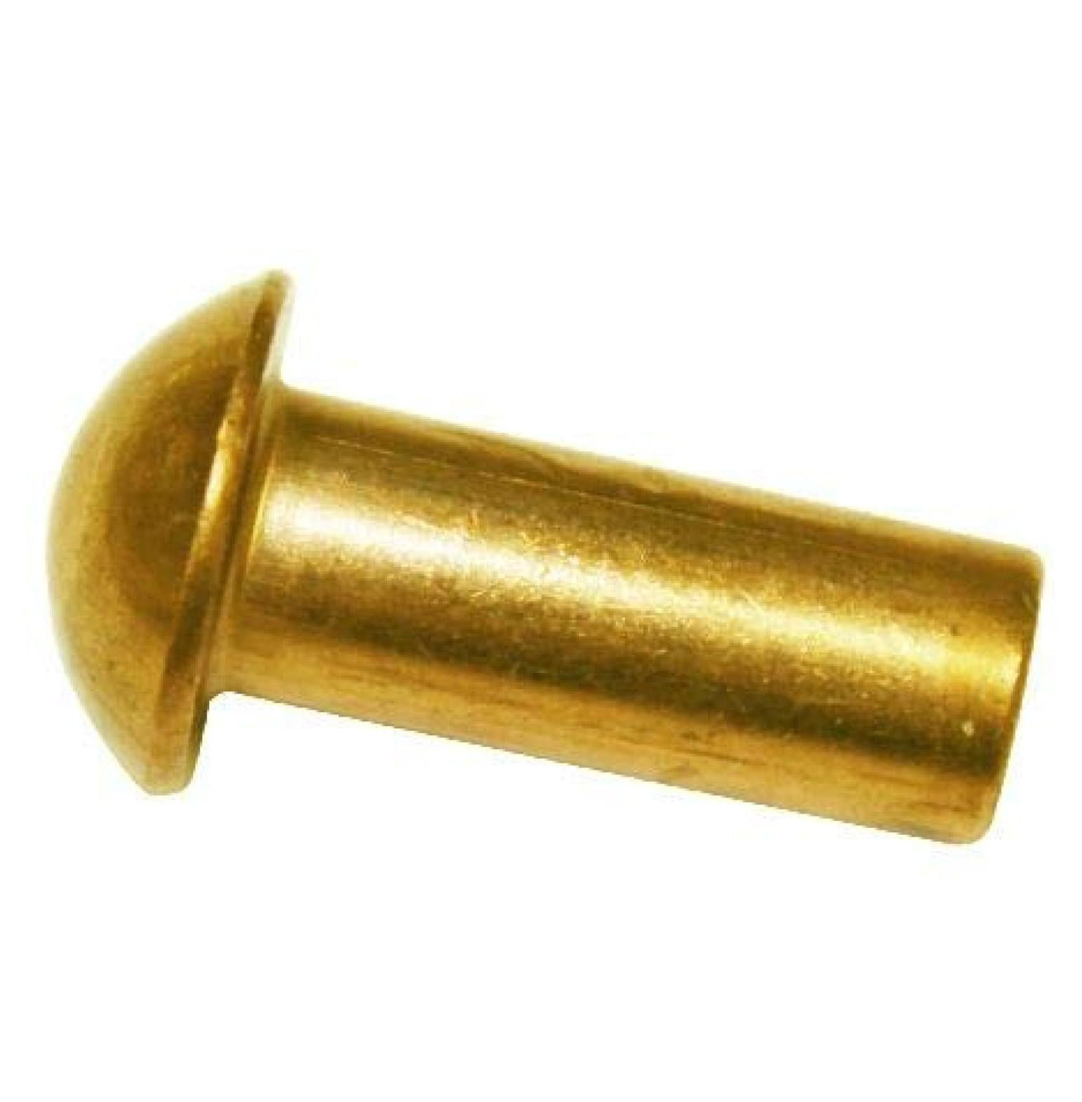1/8 X 3/8 Round Head Brass Rivets; 100 PCS Box - Walmart.com