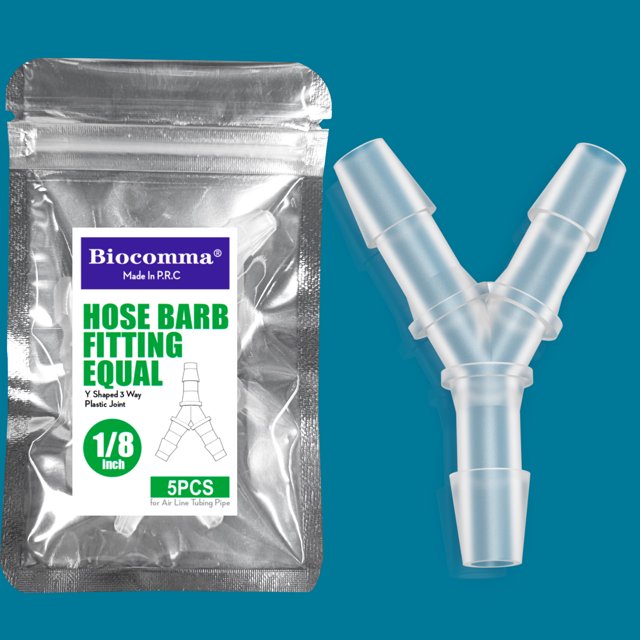 1/8 inch Hose Barb Fitting Equal Barbed Y Shaped 3 Way Plastic Joint ...