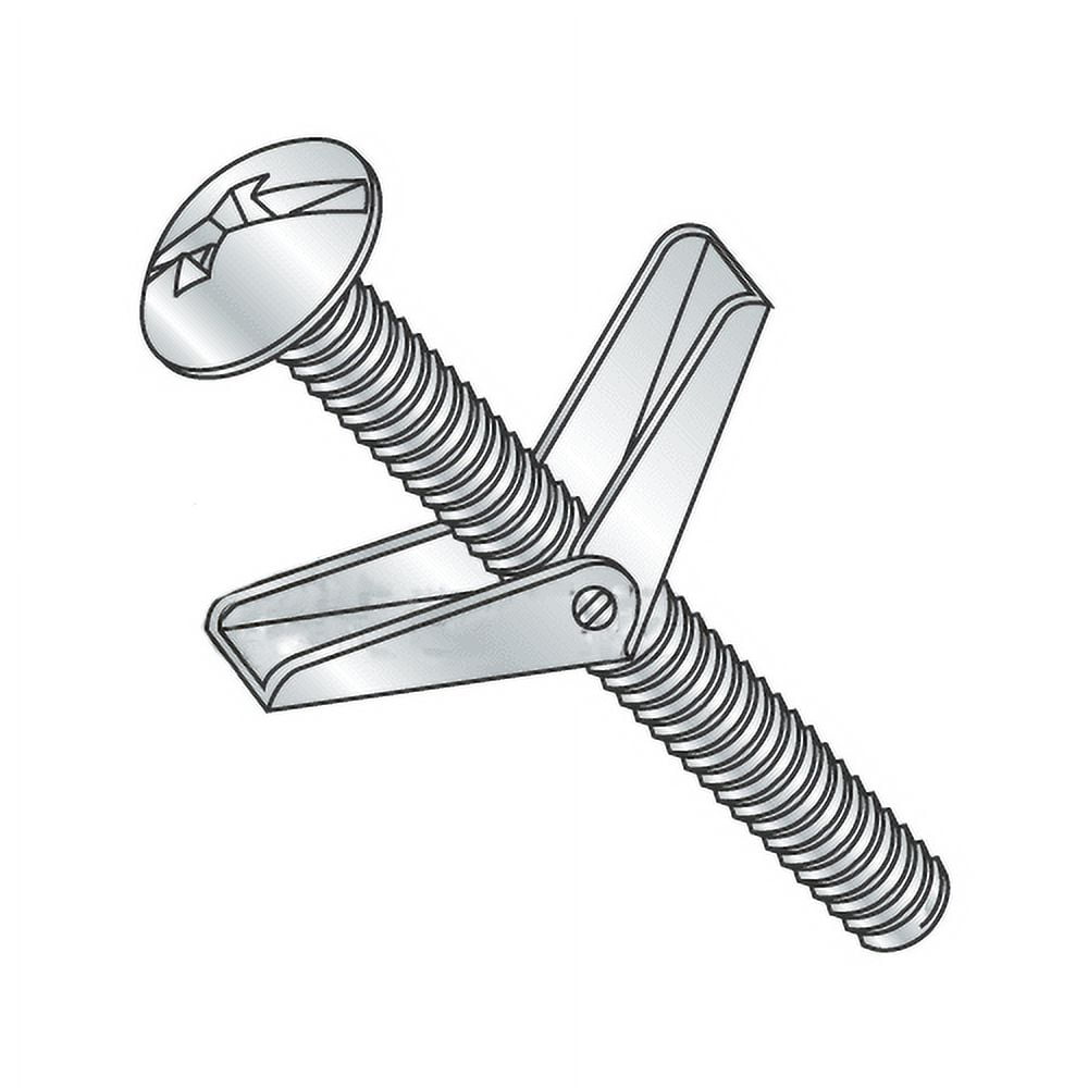 1/8" x 4" Toggle Bolts / Mushroom Head / Combo Drive / Steel / Zinc ...