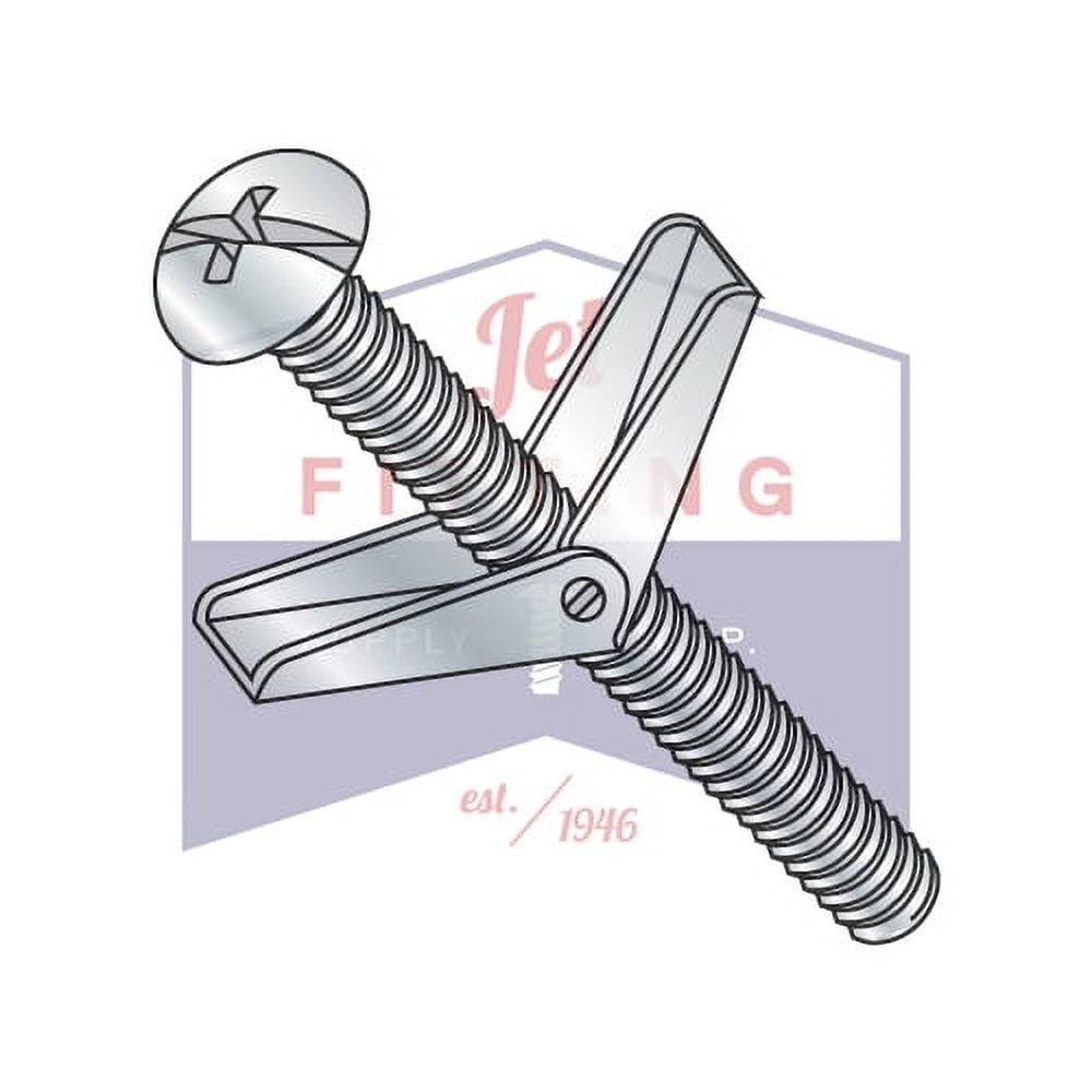 1/8" x 4" Toggle Bolts | Round Head | Combo Drive | Steel | Zinc ...