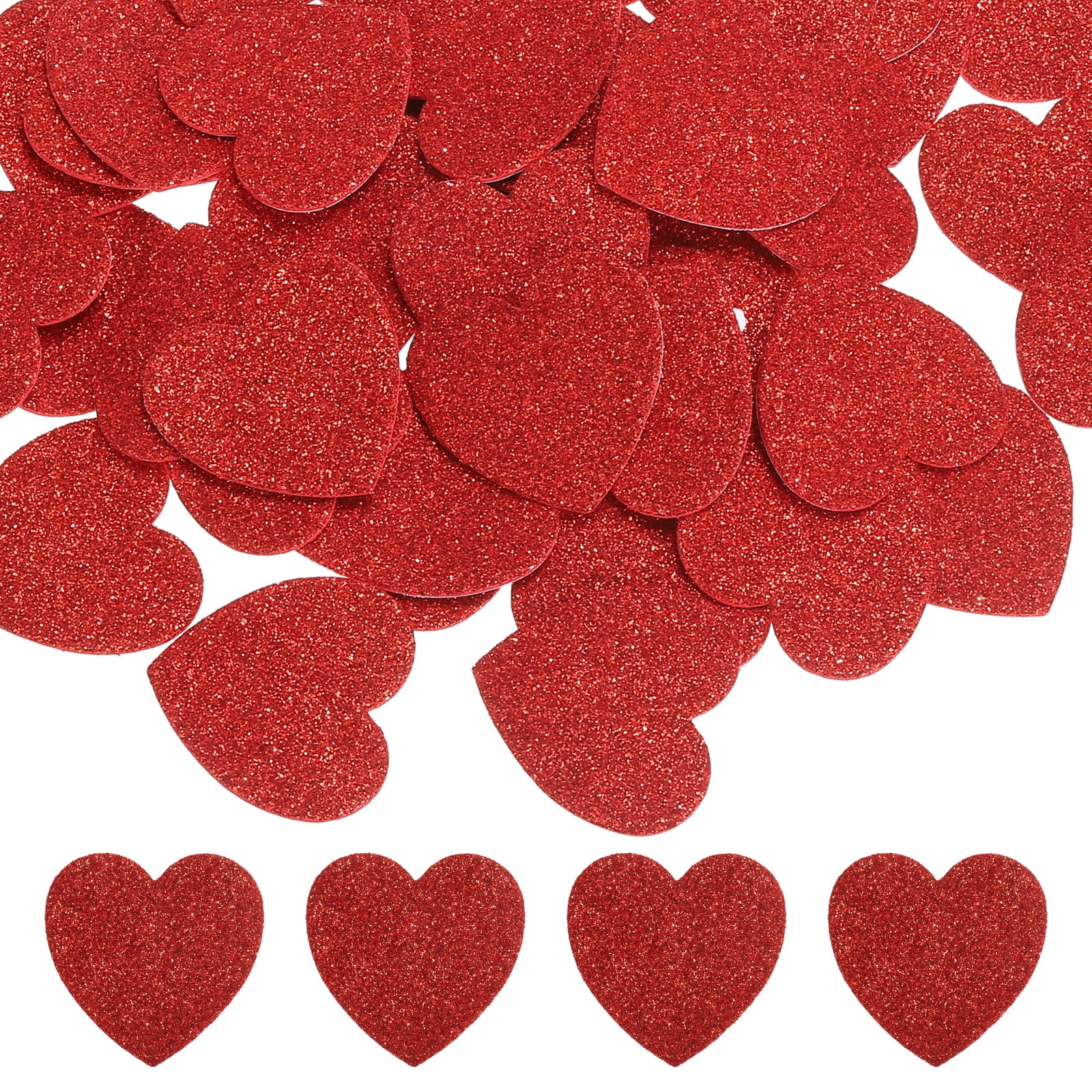 1.8"x1.8" Heart Foam Stickers, 100Pcs EVA Self Adhesive Glitters Foam ...