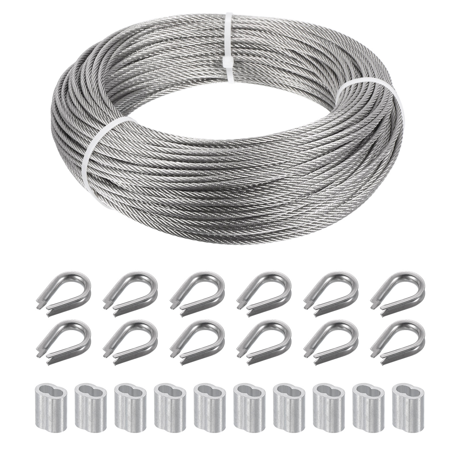 1/8"x200ft Wire Rope Cable Stainless Steel Wire Rope 7x7 Wire with 50 ...