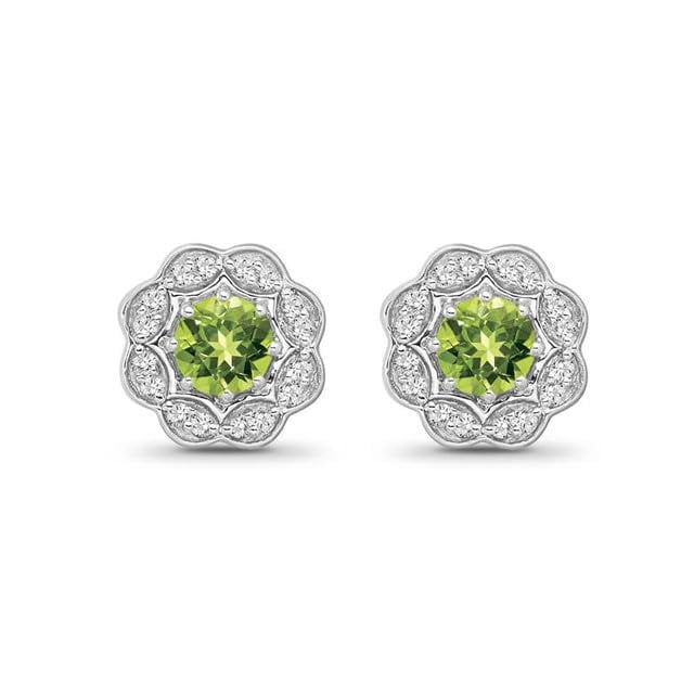 1.80 CT Round Shape Simulated Green Peridot and White Diamond Floral ... 1.80 CT Round Shape Simulated Green Peridot and White Diamond Floral ...