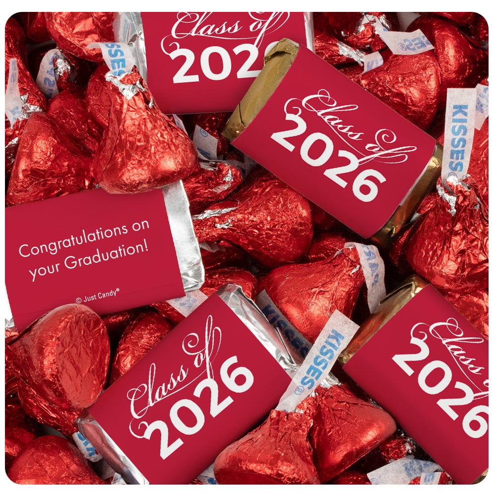 1,805 Pcs Red Graduation Candy Mix - Class of 2026 Wrapped Miniatures ...