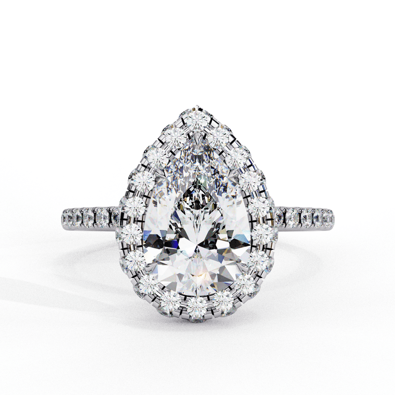 1.81 CT Pear Cut IGI Certified Lab Created Diamond, Pave Set Engagement ...