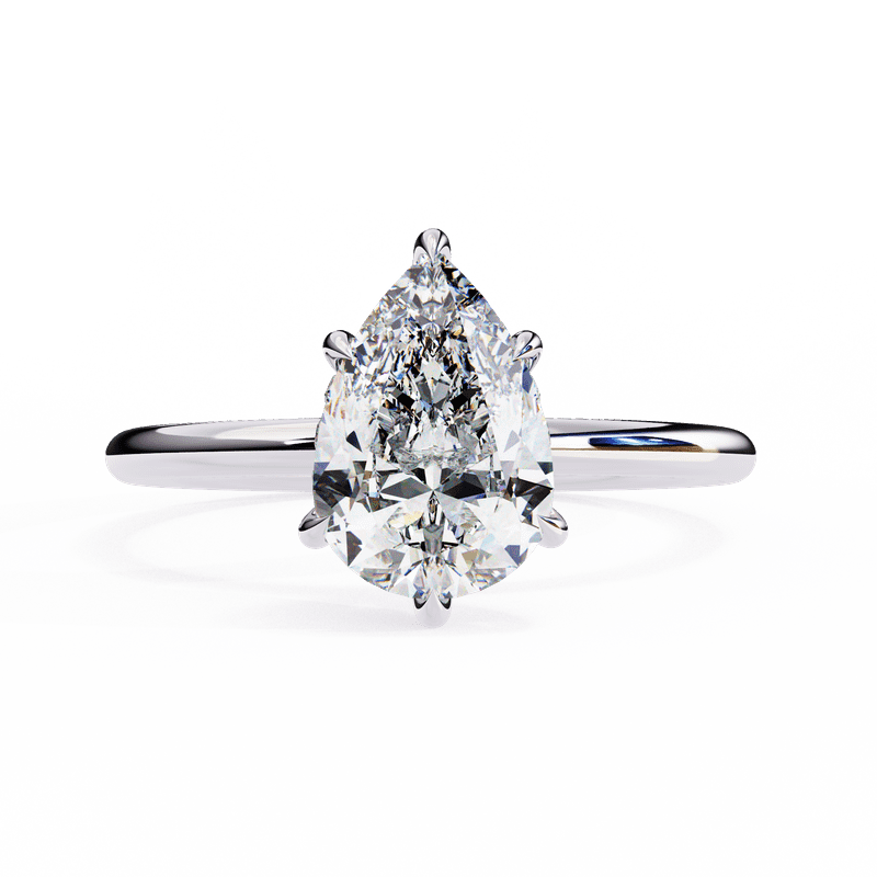 1.81 CT Pear Cut Lab Grown Diamond 10k White Gold Engagement Ring ...