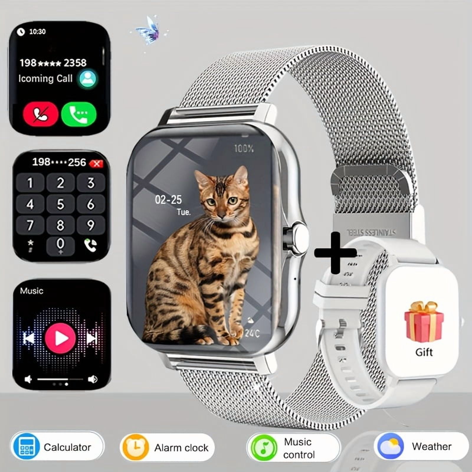 1.83" Full Touch Smartwatch Caller ID & USB RechargeableOutdoor Fitness ...