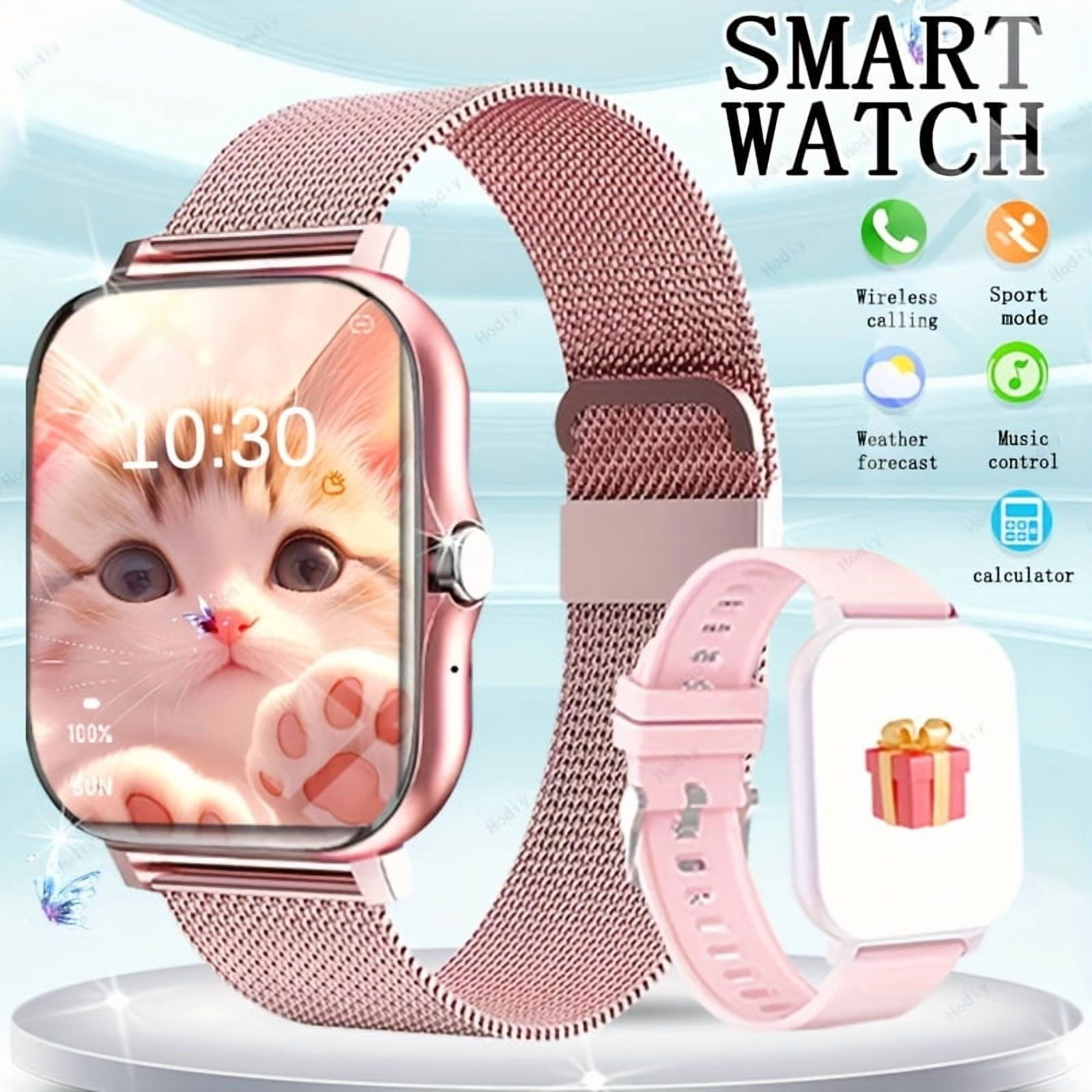 1.83" Full Touch Smartwatch | USB Rechargeable, Wireless Call Stainless ...