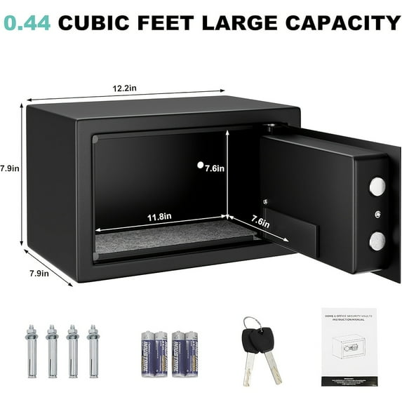 1.85 Cubic Heavy-Duty Steel Home Safe Box - Programmable Digital ...