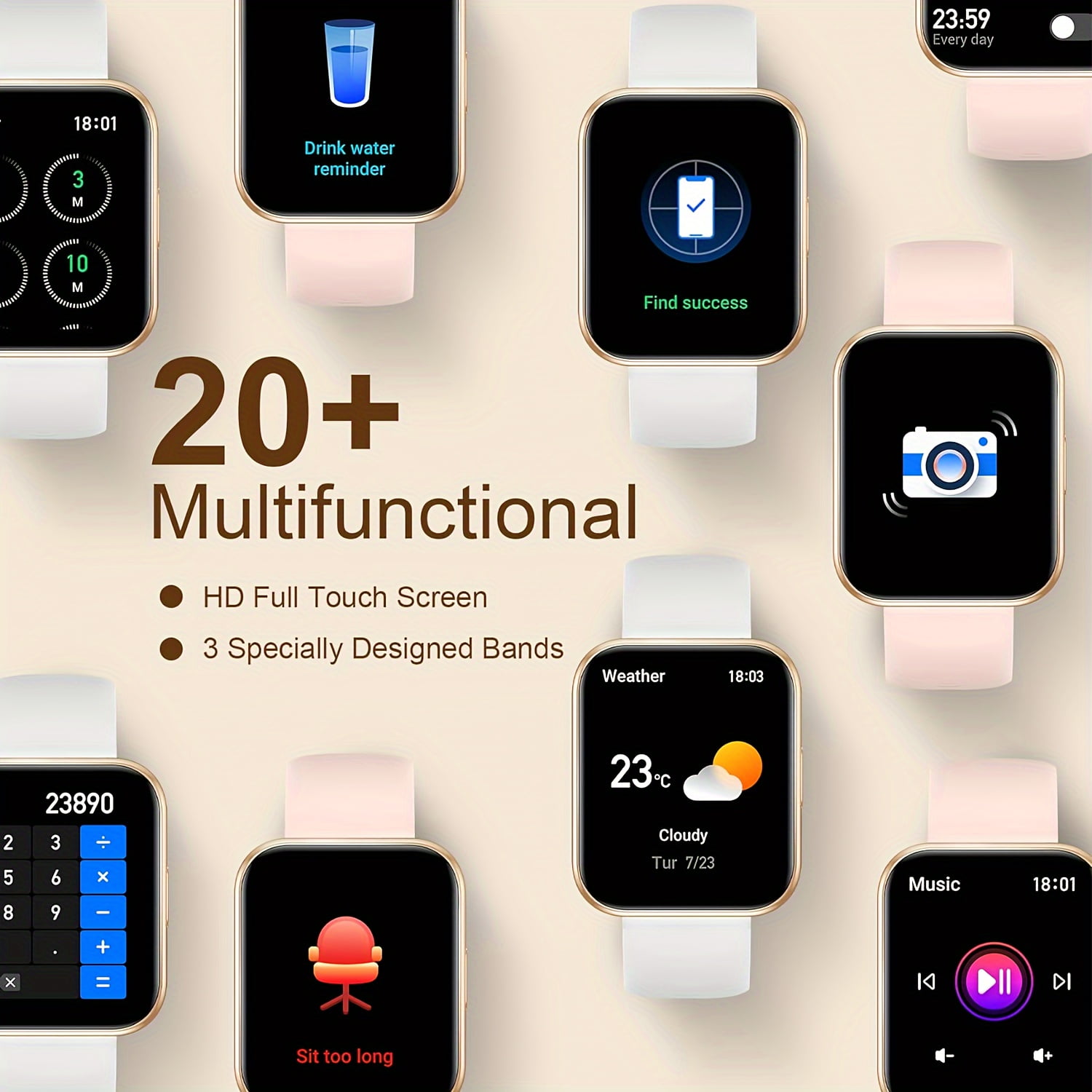 1.85" Smart Watches For Man And Woman 110+ Sport Modes Fitness Watch ...