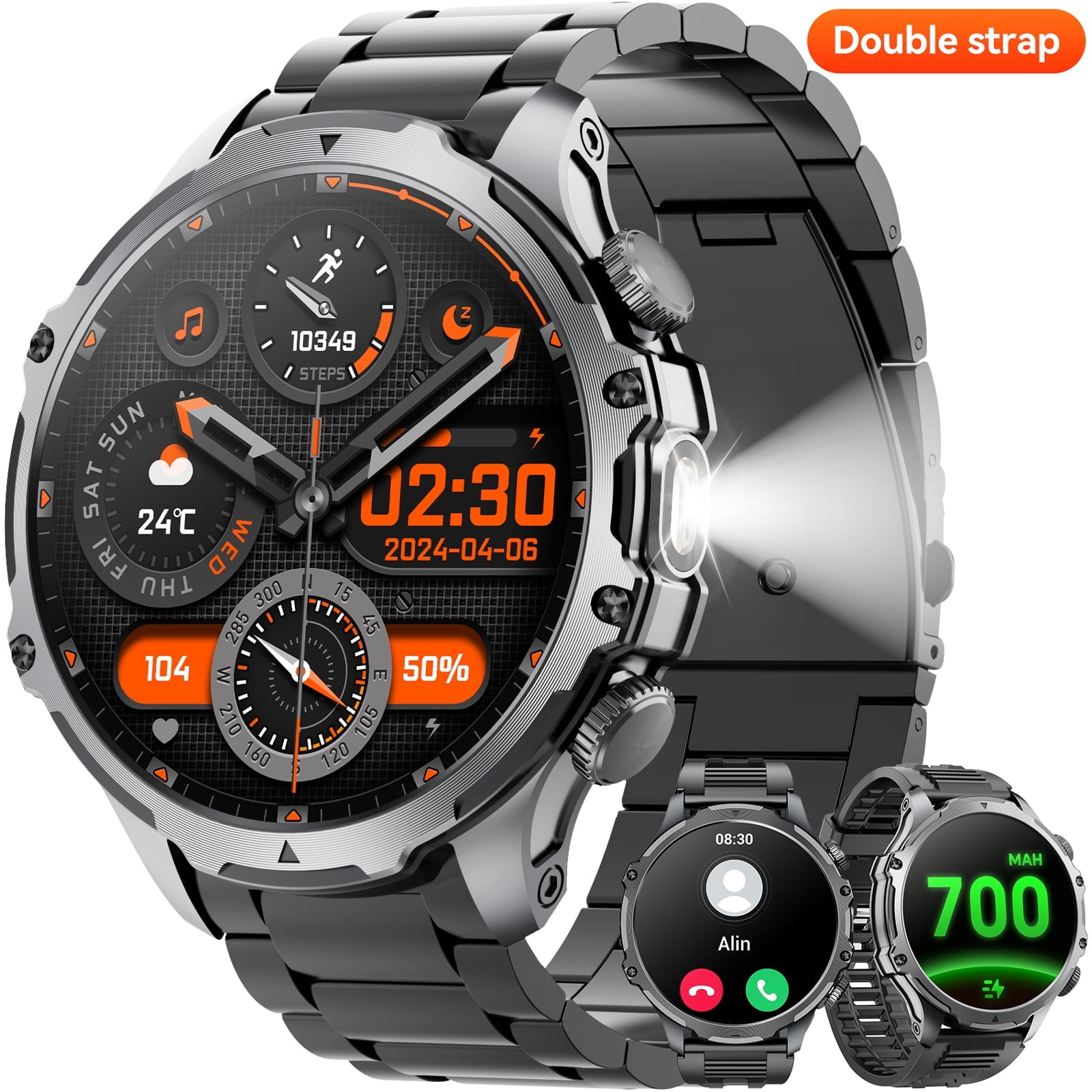 1.85-inch Military Men's Smartwatch fits for Android IPhone Devices ...
