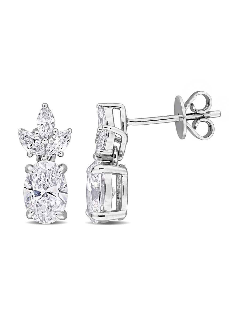 Gem & Harmony 1.86 Carat (Ctw) Lab Grown Diamond Drop Earrings in 14K ...