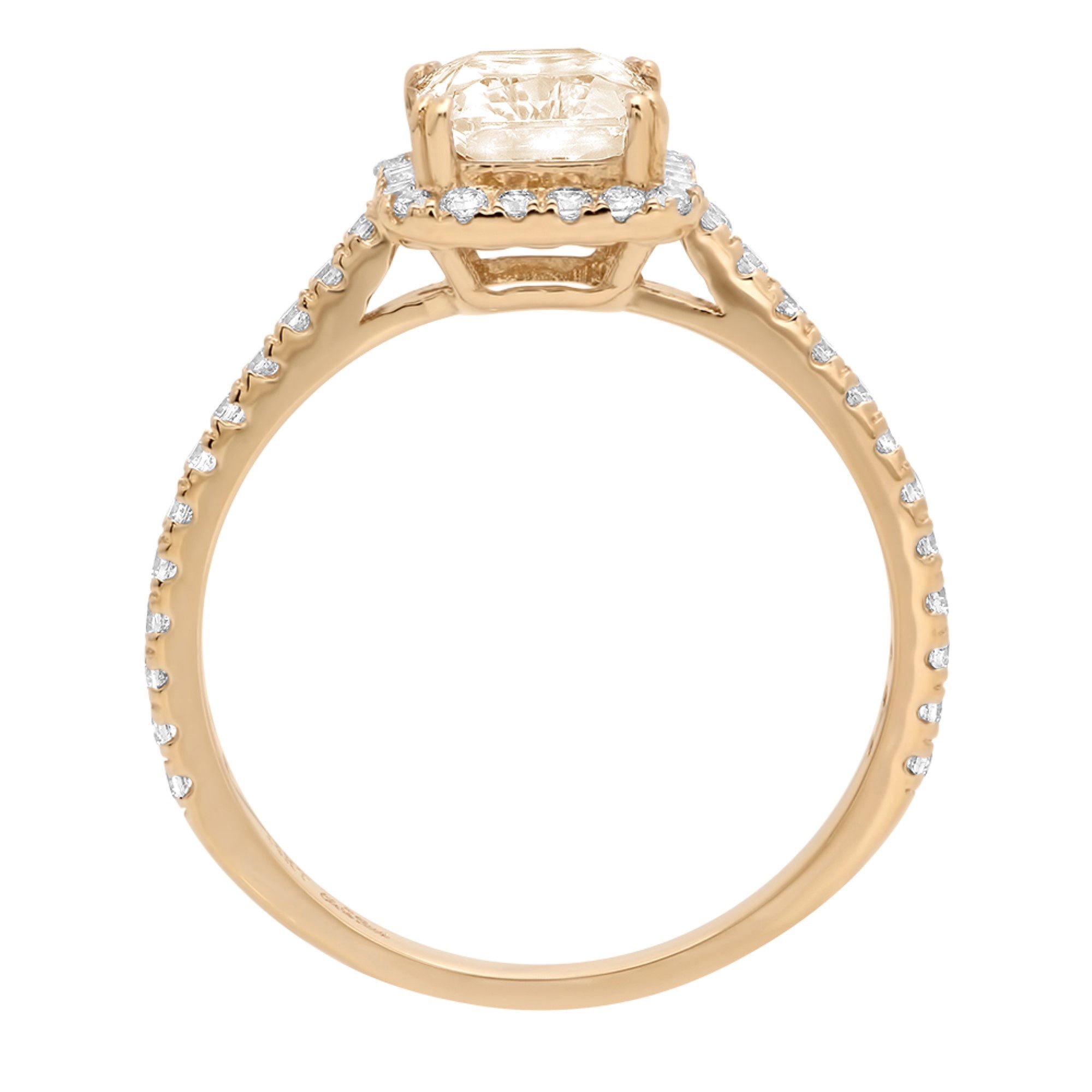 1.86 ct Emerald Cut Natural Morganite Solitaire with Accents Engagement ...