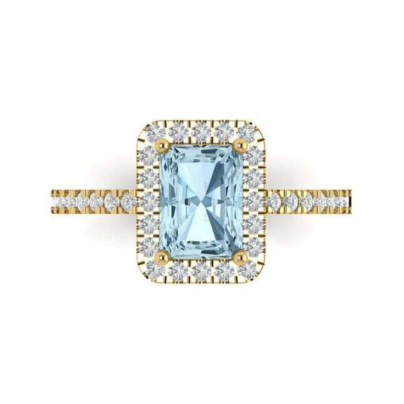 1.86ct Emerald Cut Blue Turquoise 14k Yellow Gold Engraving Statement ...