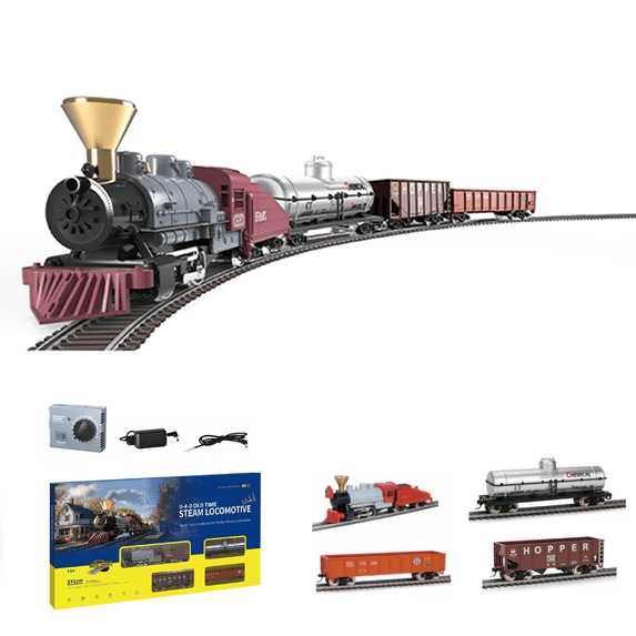 1/87 HO Scale 0-4-0 Old Time Steam Locomotive Model Train Set, Holiday ...