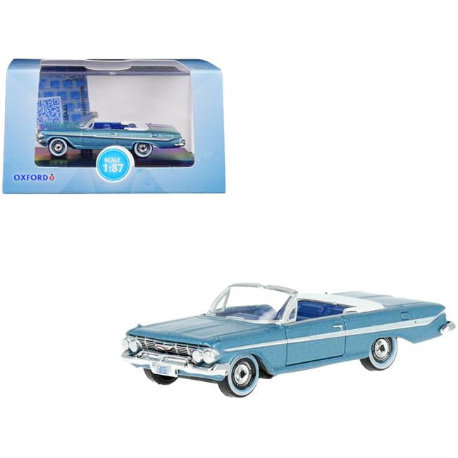 1-87 HO Scale 1961 Chevrolet Impala Convertible Jewel Blue Metallic ...