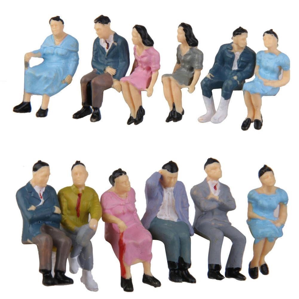 1:87 Scale Sitting People Figures - Hand-Painted Miniature Diorama ...