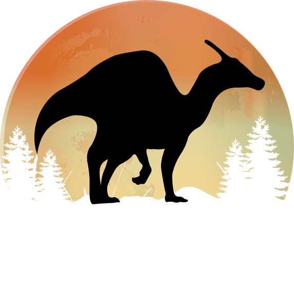 1.875" Round Pre-Cut Silhouette Of A Parasaurolophus In The Sunset ...