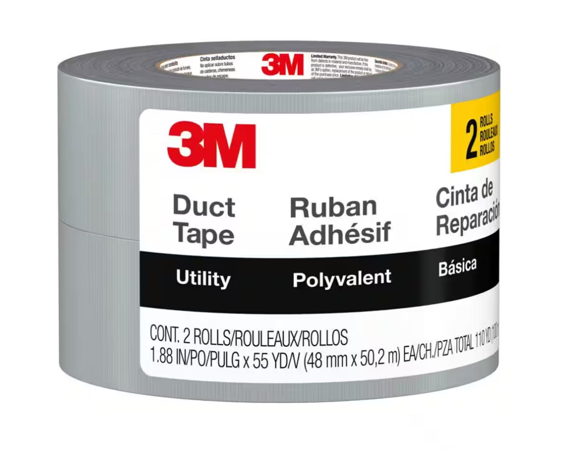 1.88 in. x 55 yds. Utility Duct Tape (2 Rolls/Pack) - Walmart.com