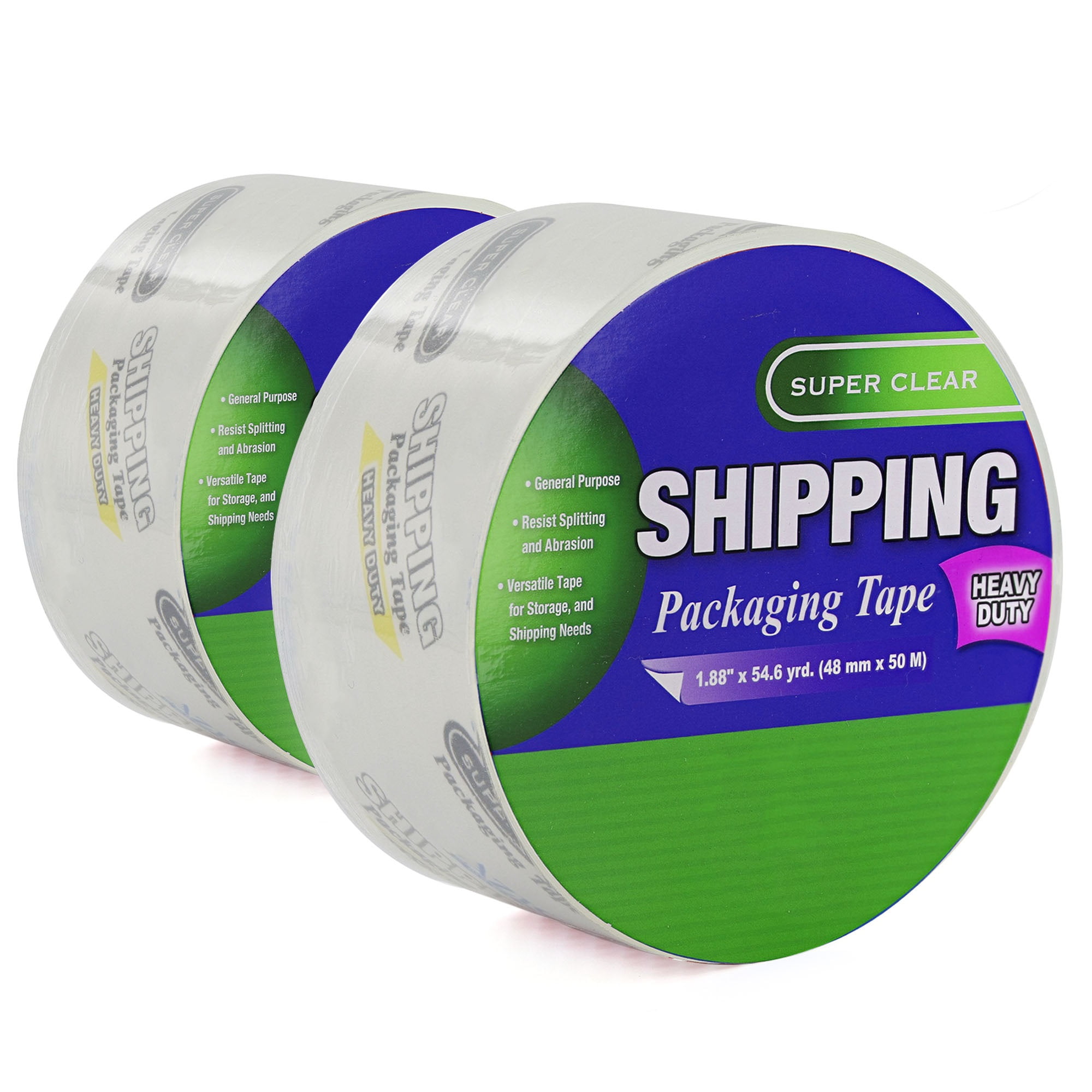 1.88" x 54.6 Yards Super Clear Versatile Packing Tape (2 Pack) -by ...