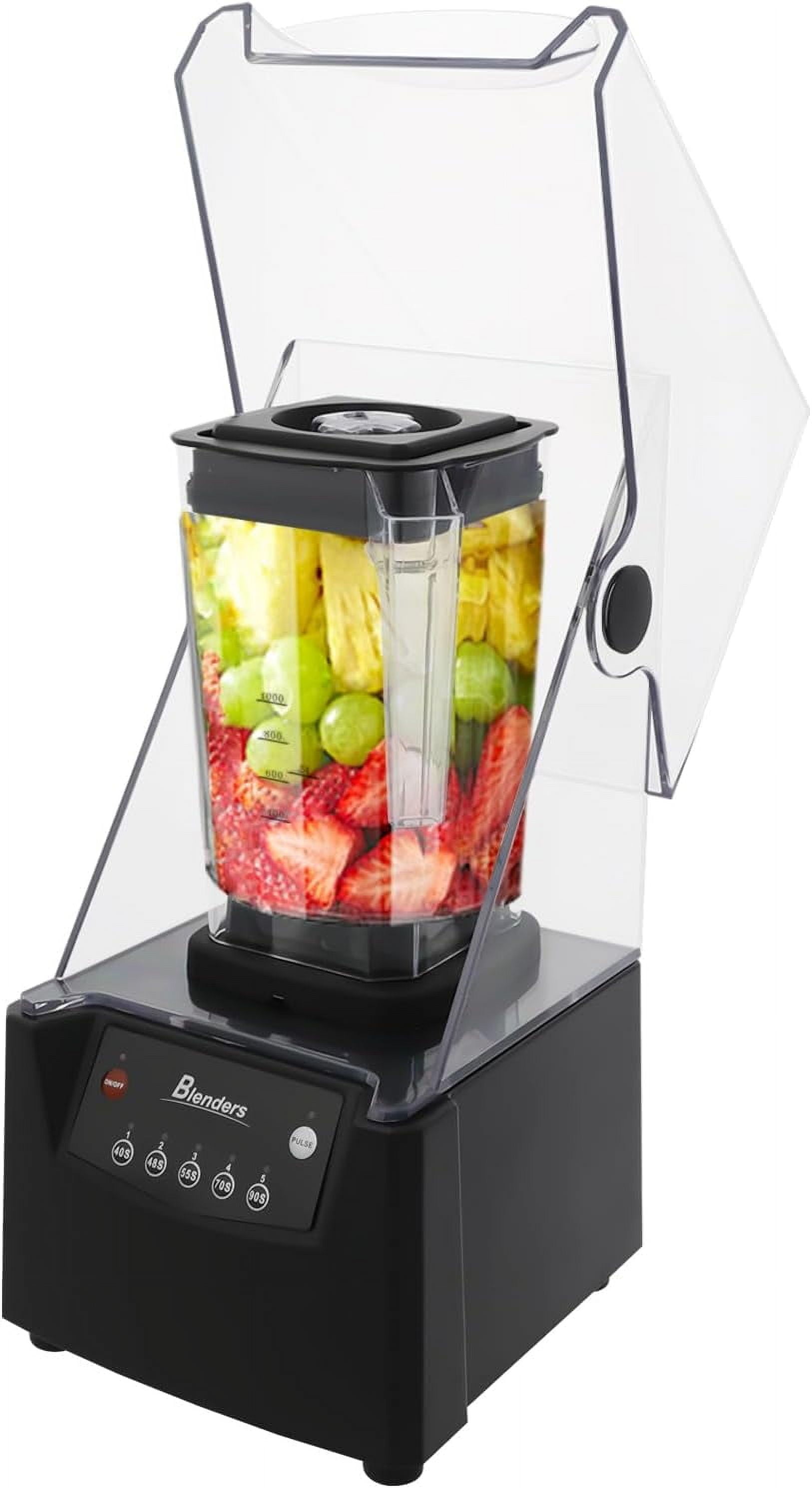 1.8L/0.48Gal Commercial Blender with Soundproof Shield, 2600W 5 Time ...