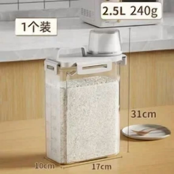 1.8L/2.5L/3L Airtight Food Storage Dispenser Kitchen Storage Box Cereal ...
