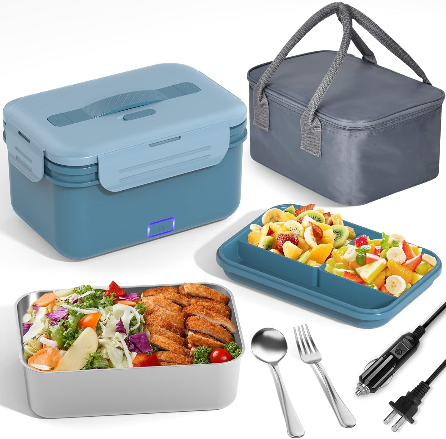 1.8L/61oz Electric Food Heater Lunch Box, Heated Lunch Box for Adults ...