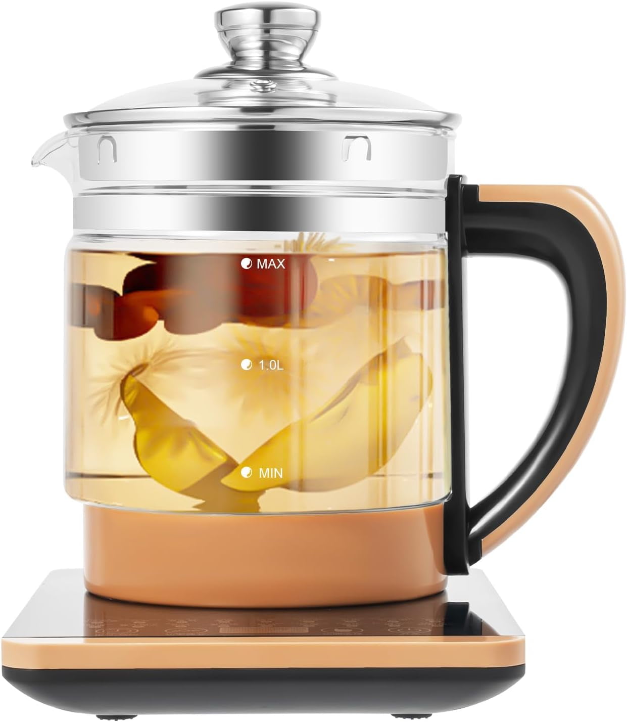 1.8L 800W Electric Glass Kettle, Portable Kettle Tea Maker for Boiling ...