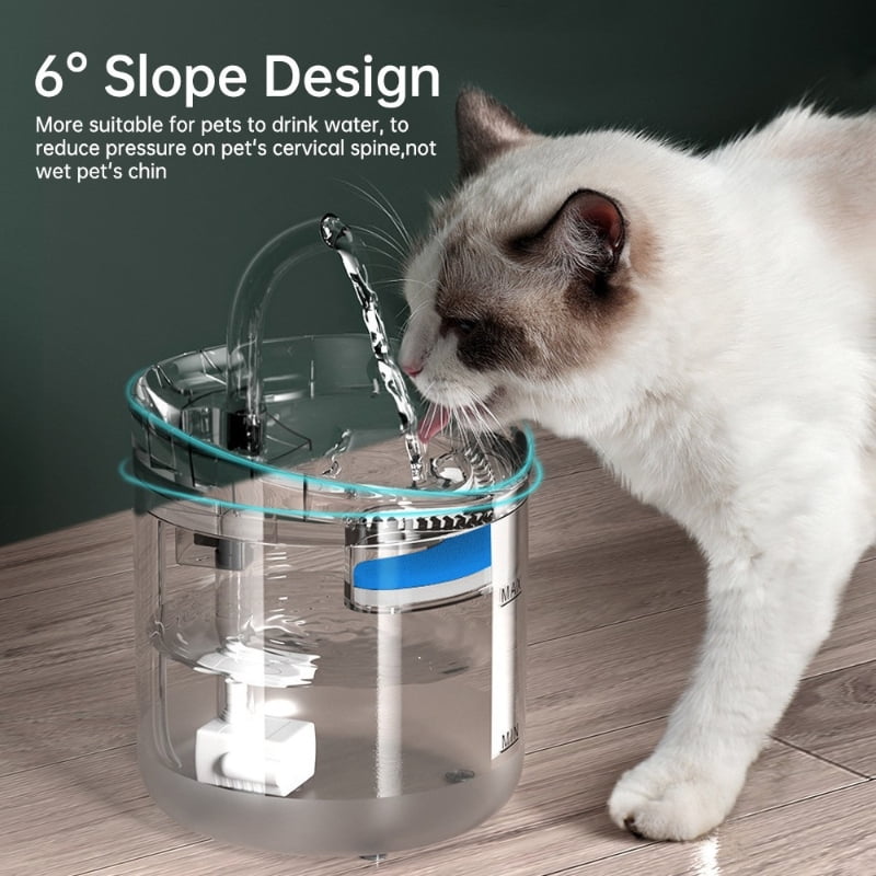 1.8L BPA-Free Automatic Pet Water Fountain for Cats & Dogs Adjustable Flow Ultra-Quiet Pump ...