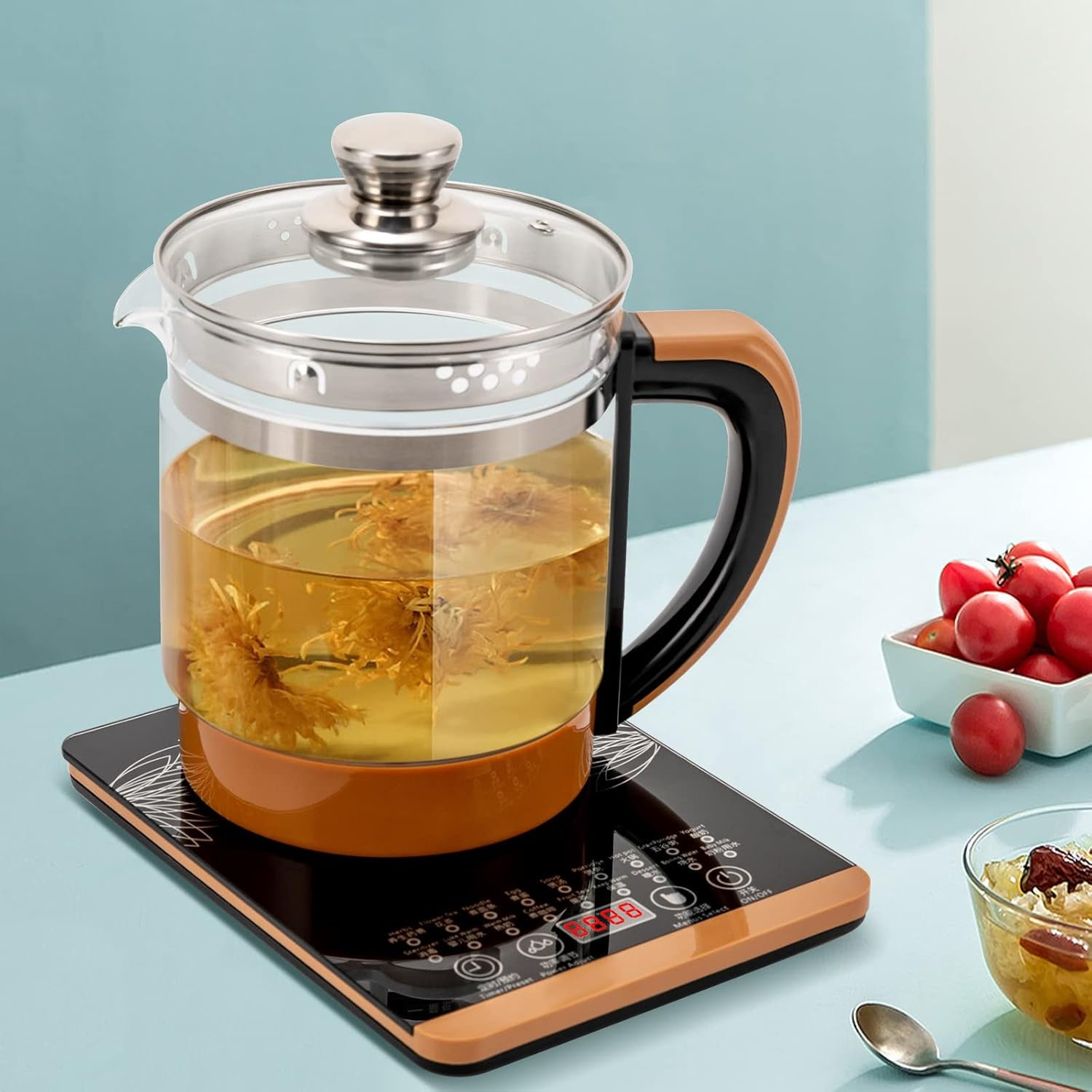 1.8L Electric Glass Kettles, Smart Touch Screen Stainless Steel Glass ...