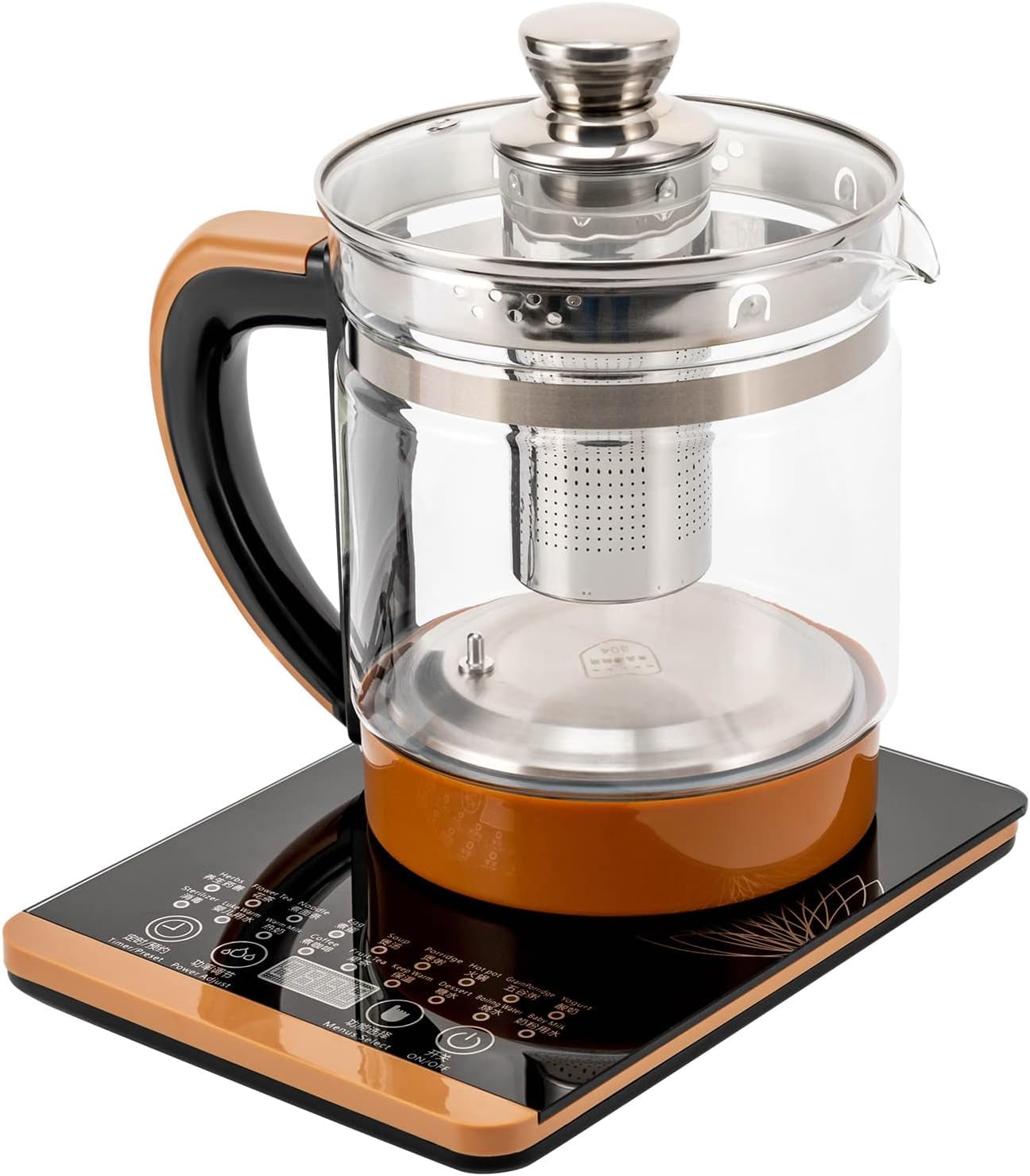 1.8L Electric Kettle 18 Menus Glass Kettle Tea Maker Machine Glass ...