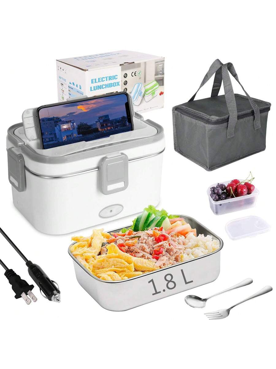 1.8L Electric Lunch Box 304 Stainless Steel Leak-Proof Food Warmer for ...