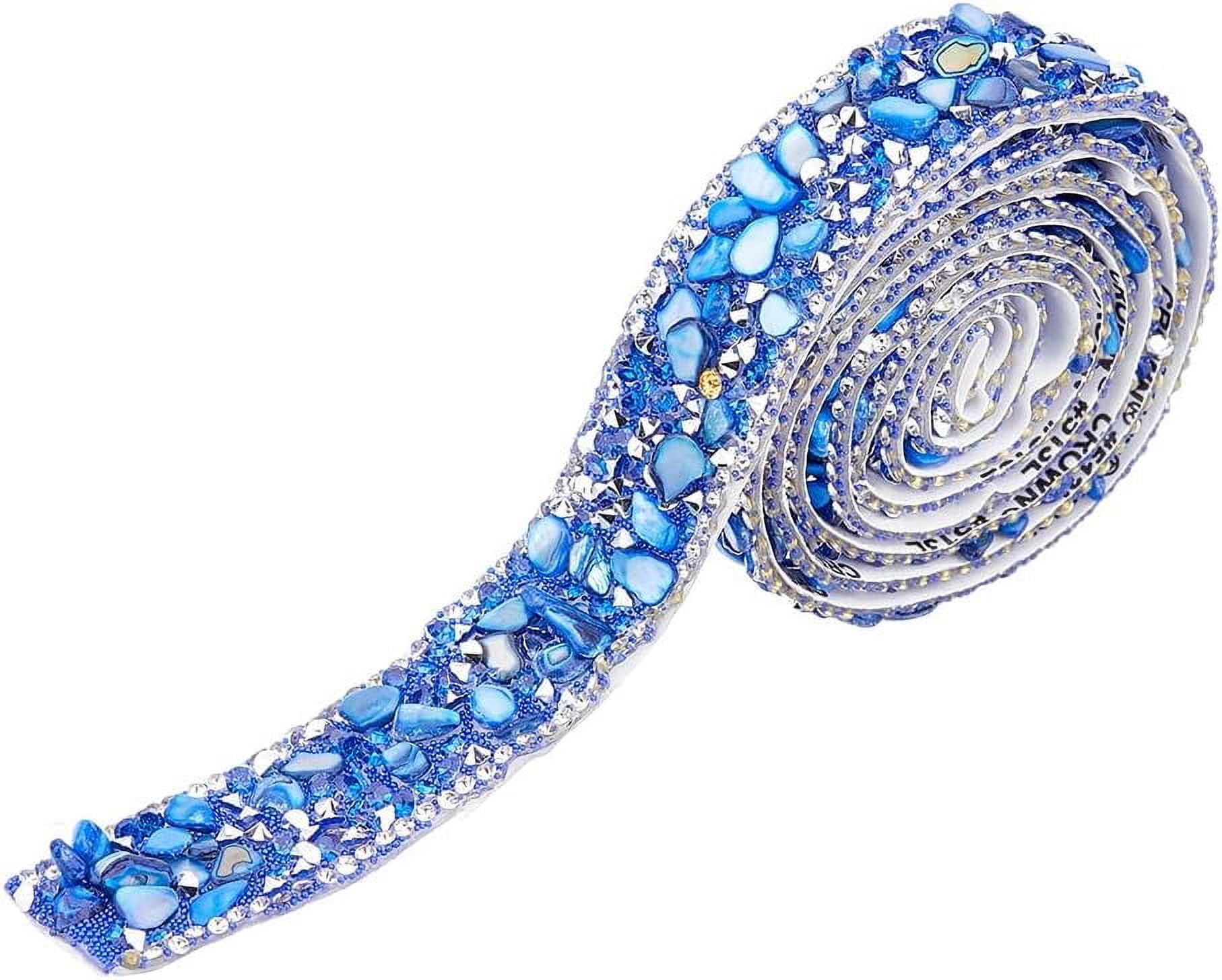 1.8M/1.96Yard Iron-on Ribbon Ribbon Roll 0.79" Rhinestone Ribbon Trim ...