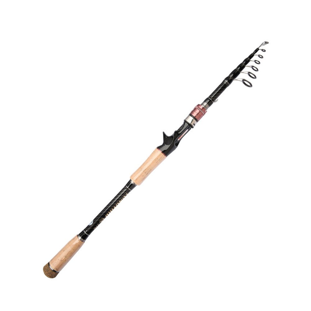 1.8M-2.7M Carbon Fiber Telescopic Spinner Fishing Rod Short Section Sea ...