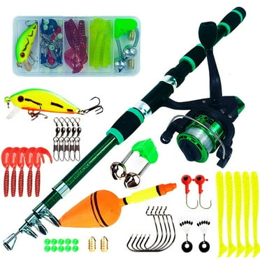 LEO FISHING FISHING Kids Fishing Pole, Telescopic Fishing Rod and Reel ...