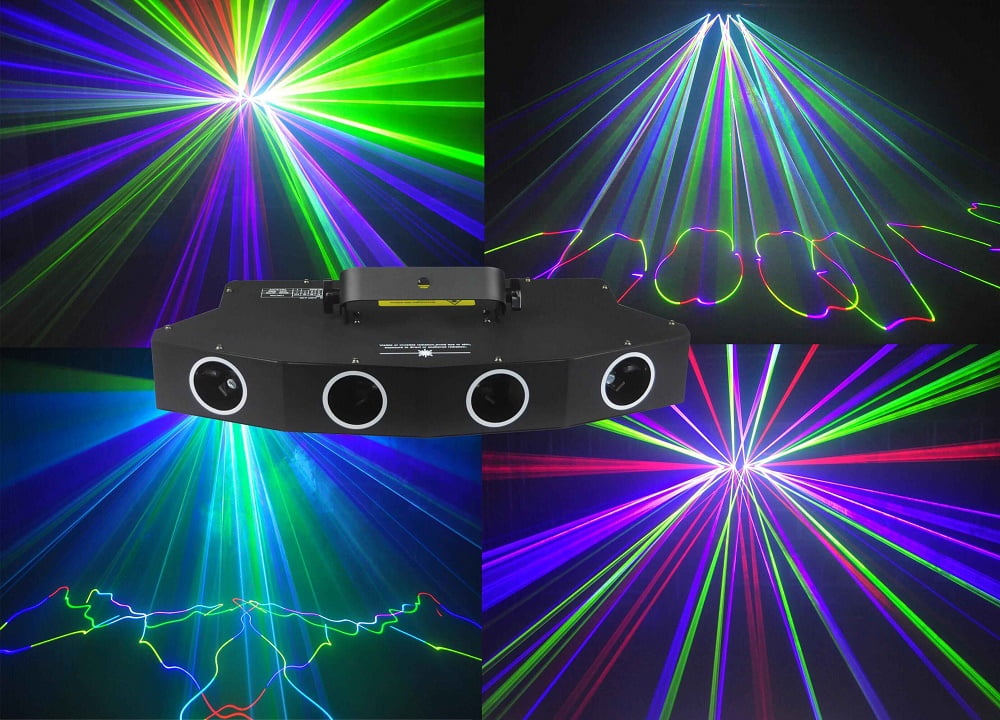 1.8W RGB Laser Projector 4-Lens Beam Stage Light DJ Lighting for Club ...